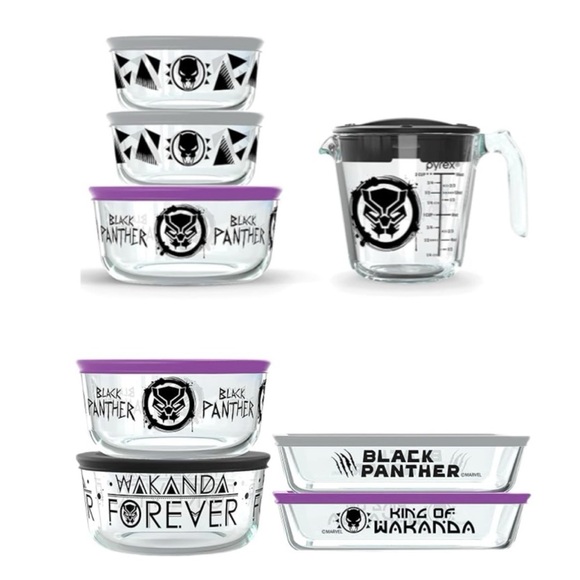 Pyrex | Kitchen | Pyrex Disneys Marvels Black Panther 6 Piece Nwt ...